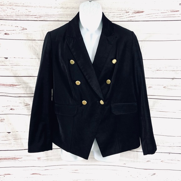 Chico's | Jackets & Coats | Chicos Jacket Womens 2 Us L2 Black Velvet ...